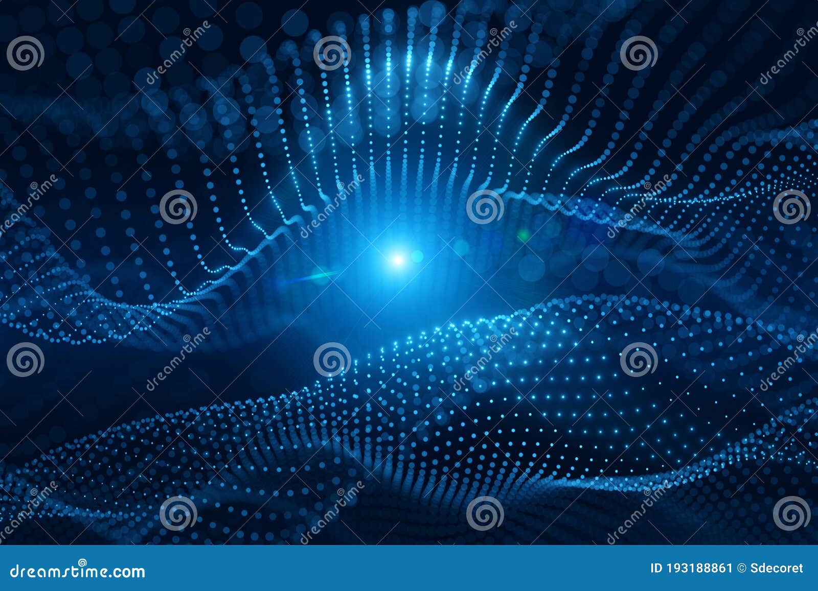 Moving Neon Blue Dots Pattern Forming a Digital Network Connection on ...