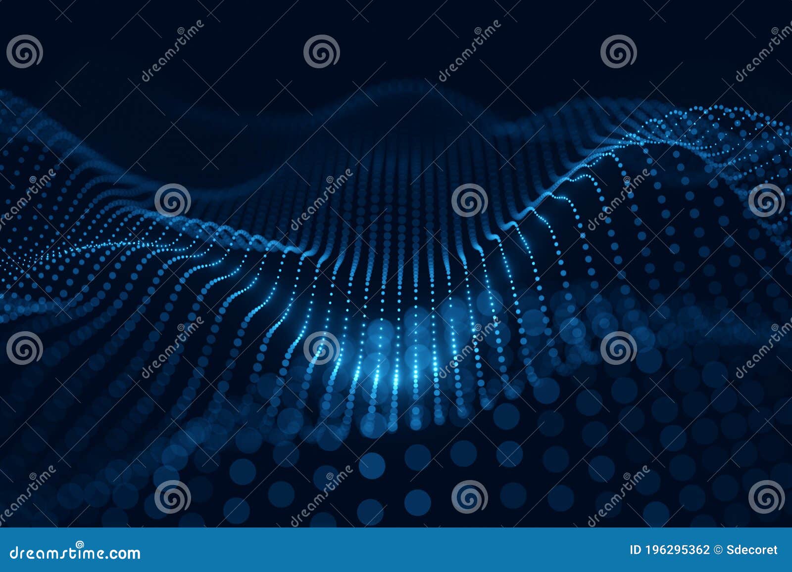Moving Neon Blue Dots Pattern Forming a Digital Network Connection on ...