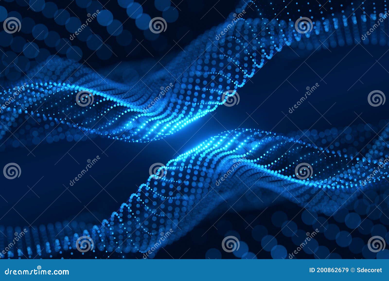 Moving Neon Blue Dots Pattern Forming a Digital Network Connection on ...