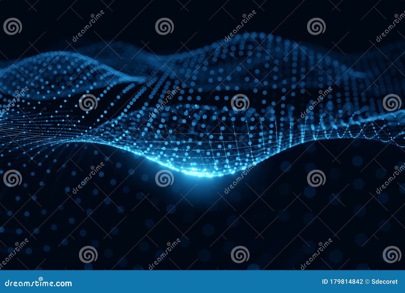 Moving Neon Blue Wireframe Pattern Forming a Digital Network Connection ...