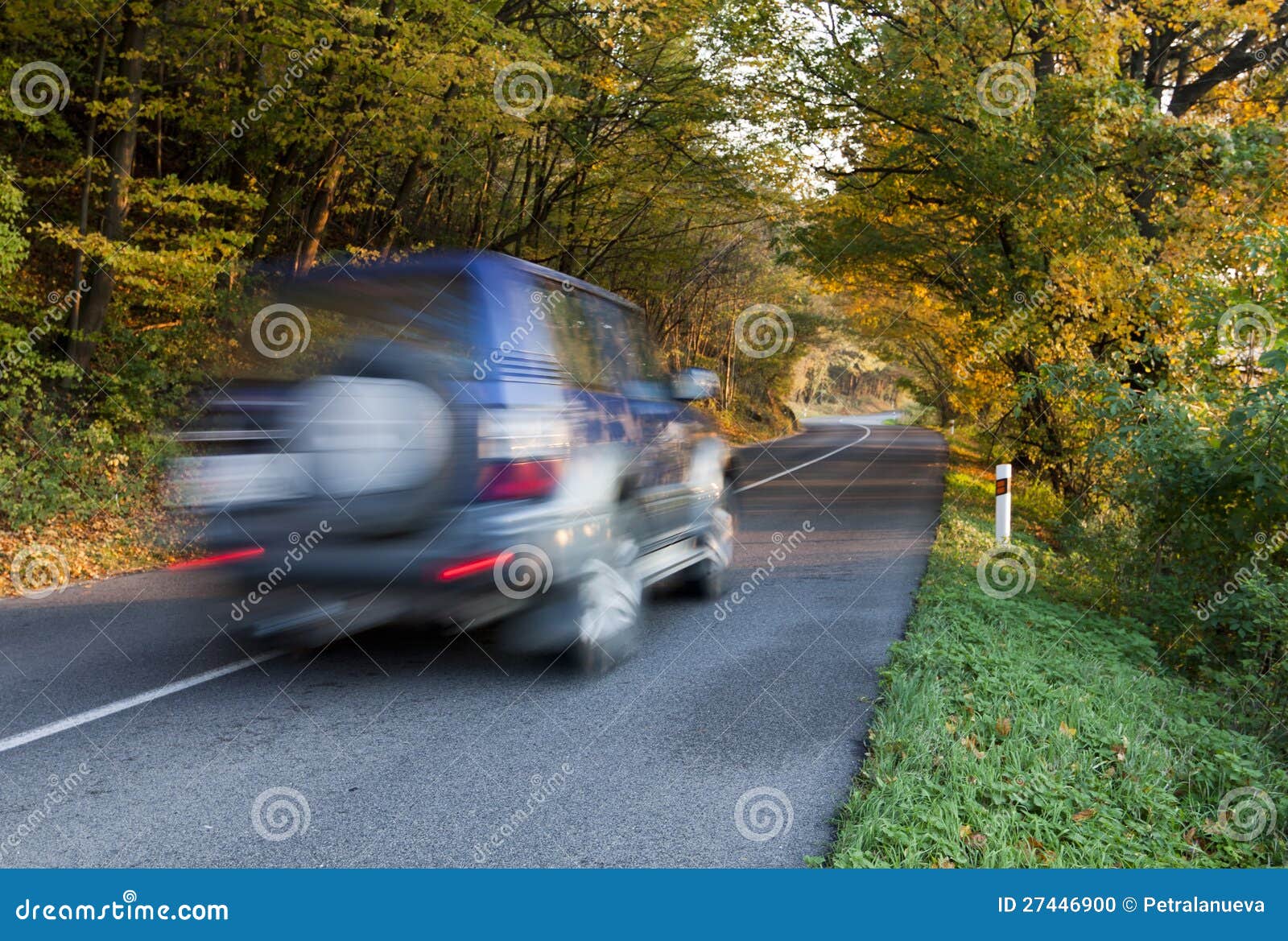 Moving Off-road Car on the Asphalt Highway Stock Photo - Image of ...