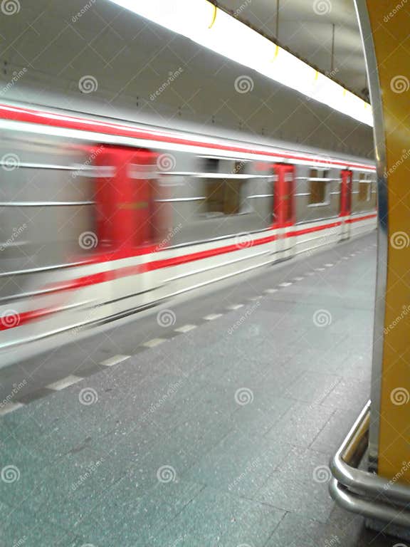 A moving old metro train stock image. Image of metro - 91317005