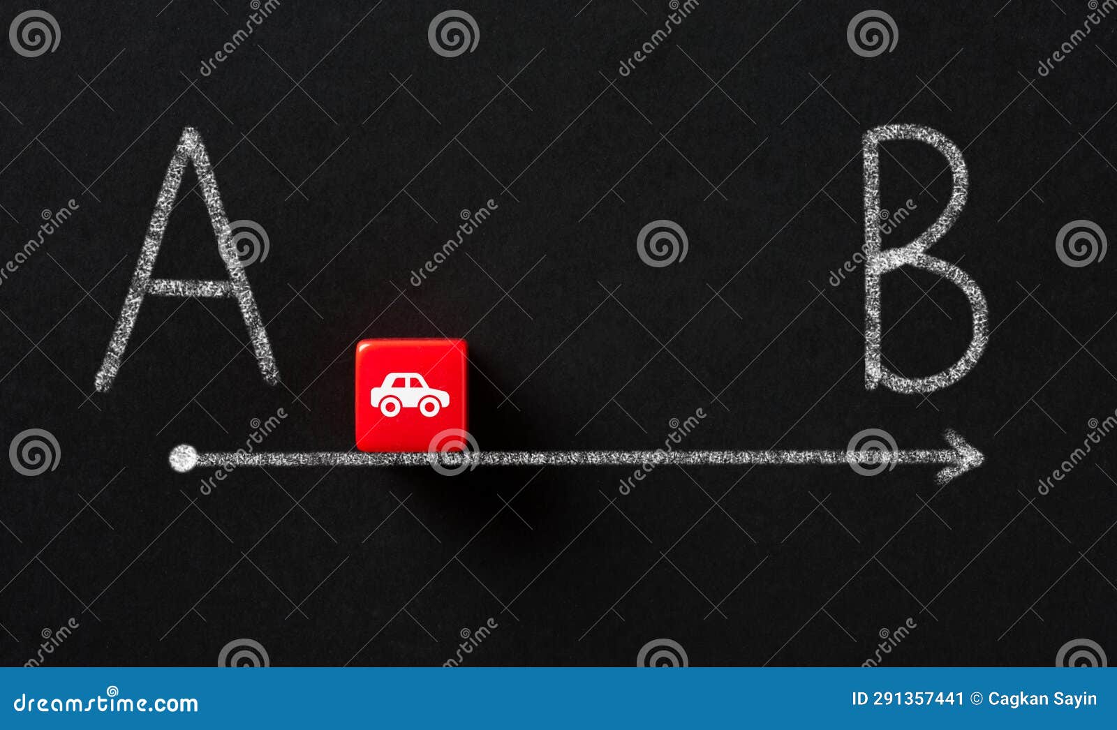 Moving from One Point To Another by Car. Transportation and Destination ...