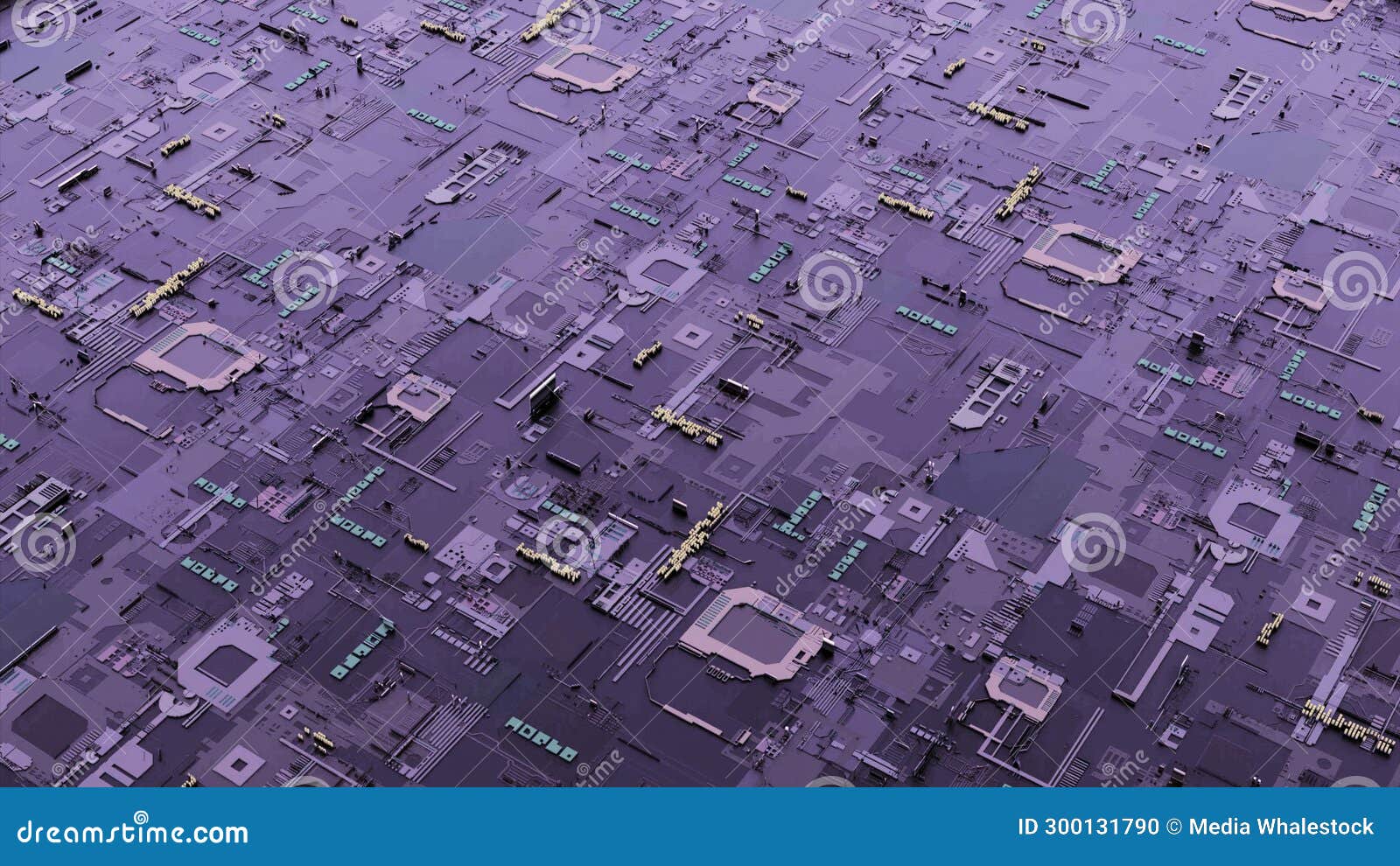 Moving Particles on Computer Board. Design. 3D Computer Board with ...