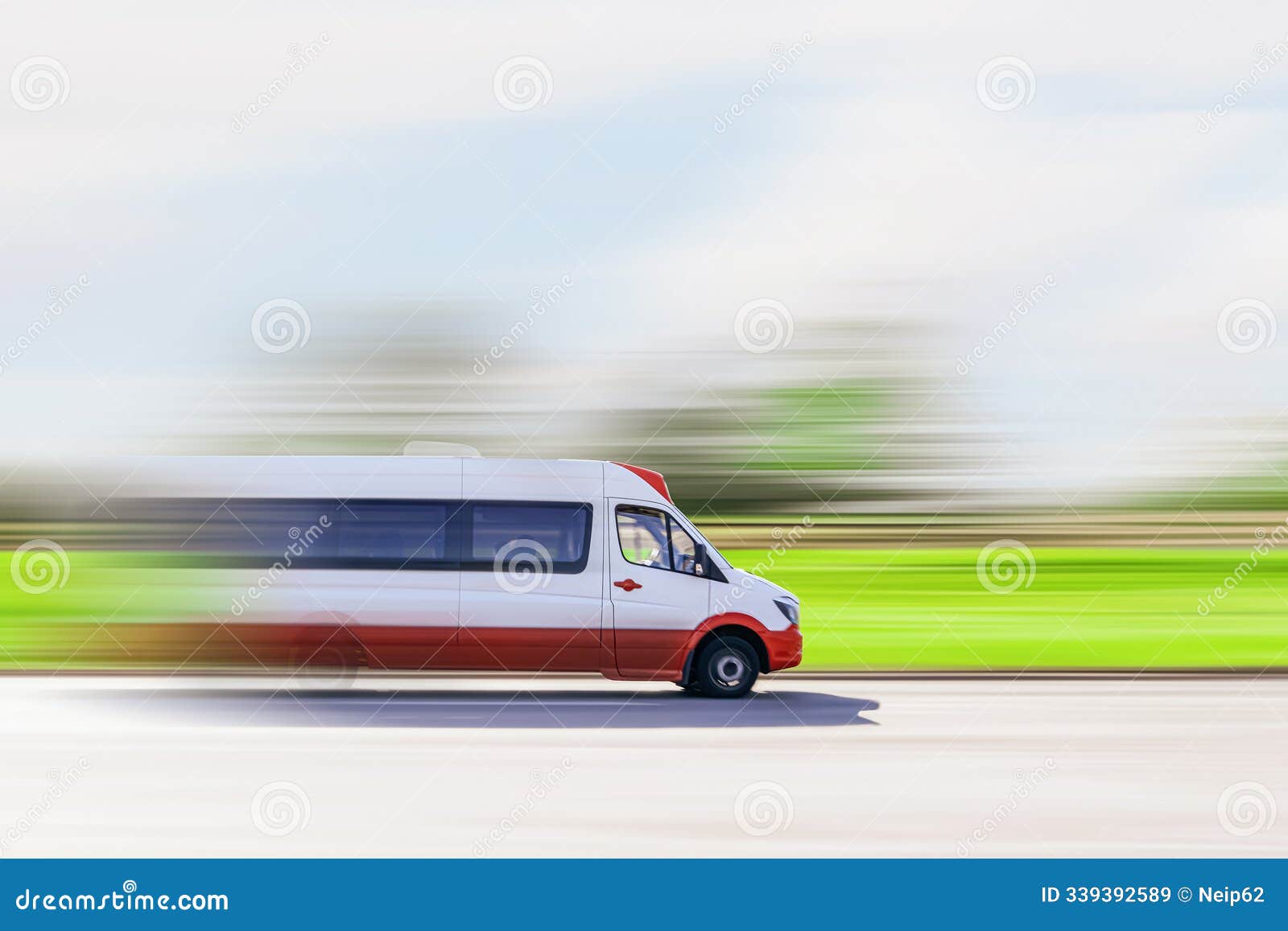 A Moving Passenger Minibus Blurred at Speed Stock Image - Image of ...
