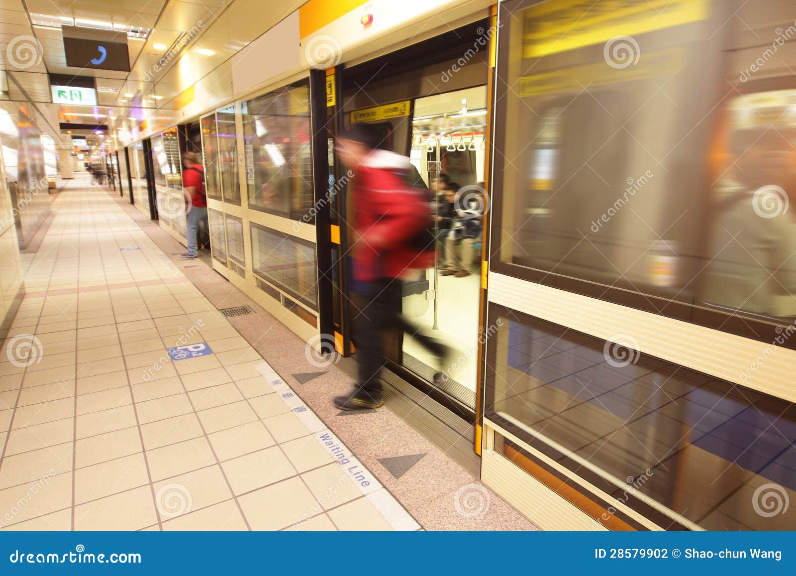 Moving People Leaving Train at Metro Station Stock Photo - Image of ...