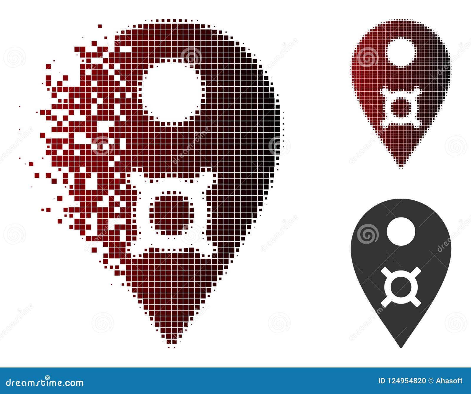 Moving Pixel Halftone Currency Map Marker Icon Stock Vector ... Moving Pixel Halftone Currency Map Marker Icon Stock Vector ...