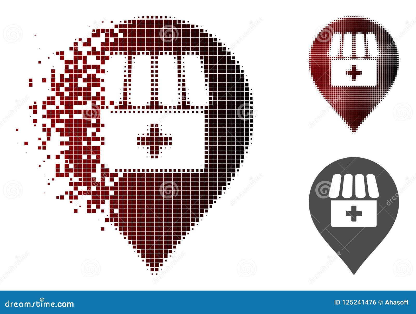 Moving Pixel Halftone Drugstore Map Marker Icon Stock Vector ... Moving Pixel Halftone Drugstore Map Marker Icon Stock Vector ...