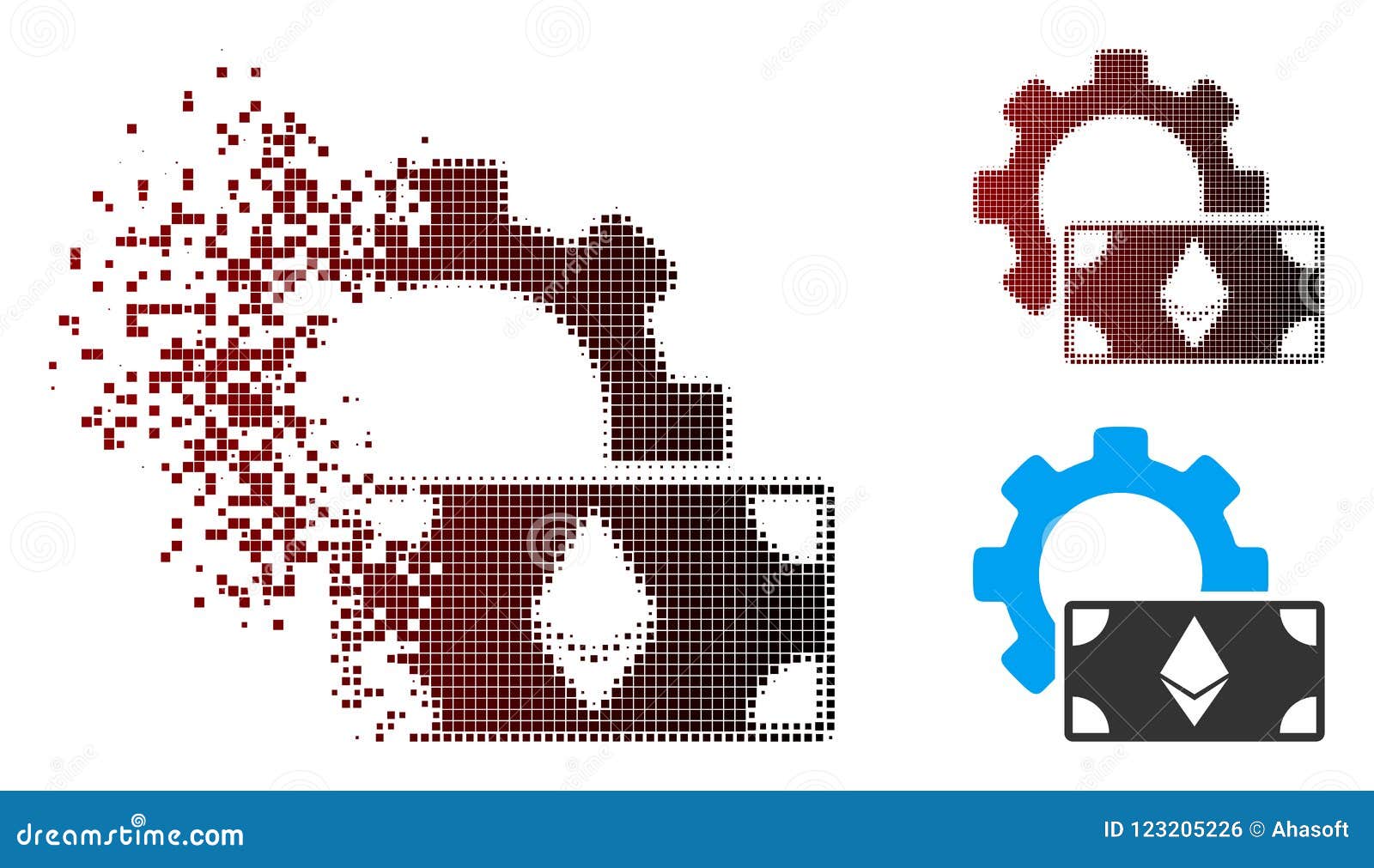 Moving Pixel Halftone Ethereum Banknote Options Gear Icon Stock Vector ... Moving Pixel Halftone Ethereum Banknote Options Gear Icon Stock Vector ...