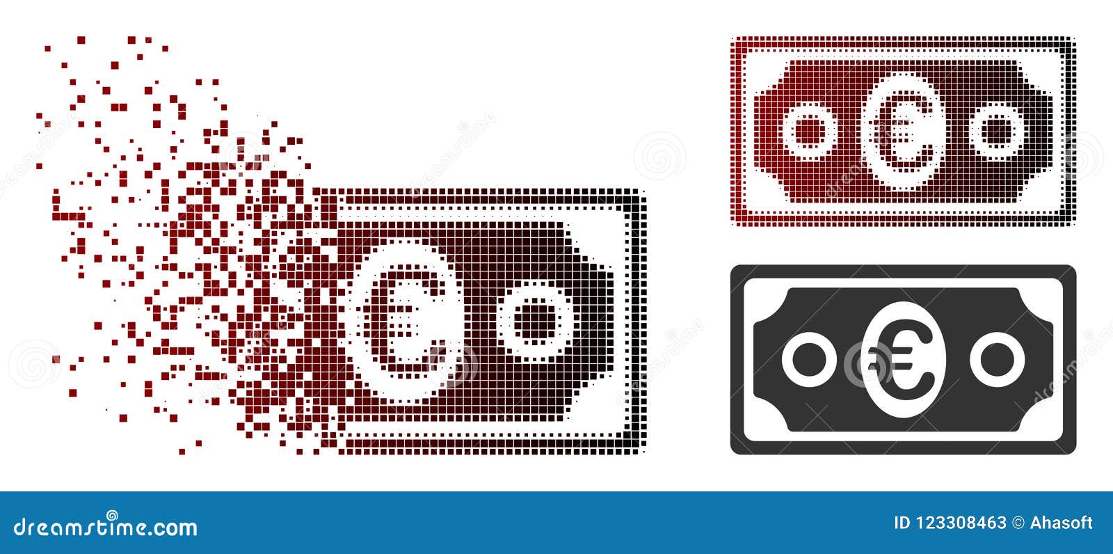 Moving Pixel Halftone Euro Banknote Icon Stock Vector - Illustration of ... Moving Pixel Halftone Euro Banknote Icon Stock Vector - Illustration of ...