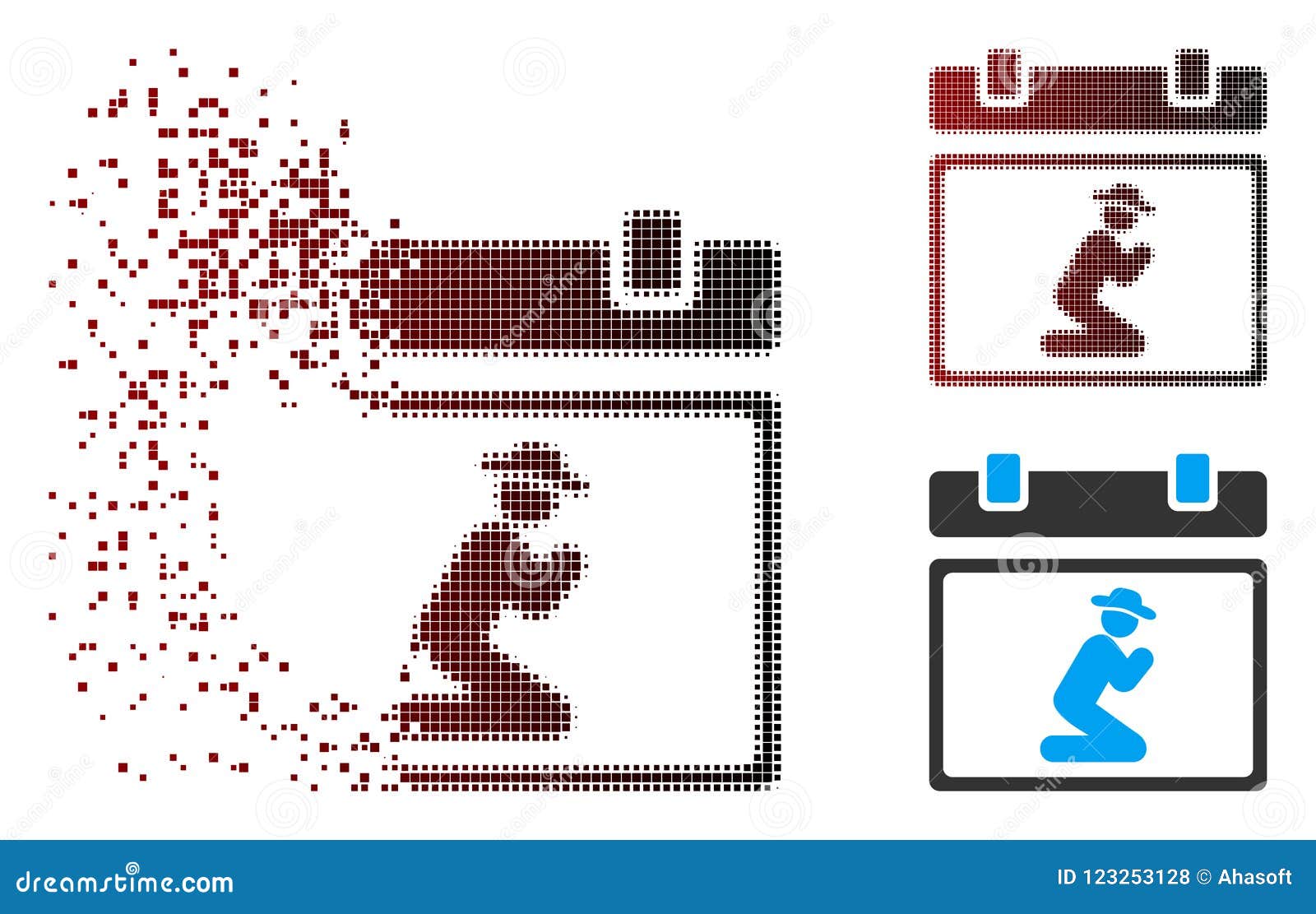Moving Pixel Halftone Gentleman Pray Calendar Page Icon Stock Vector ... Moving Pixel Halftone Gentleman Pray Calendar Page Icon Stock Vector ...