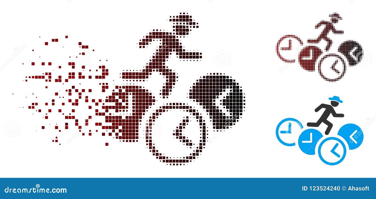 Moving Pixel Halftone Gentleman Running Over Clocks Icon Stock Vector ... Moving Pixel Halftone Gentleman Running Over Clocks Icon Stock Vector ...