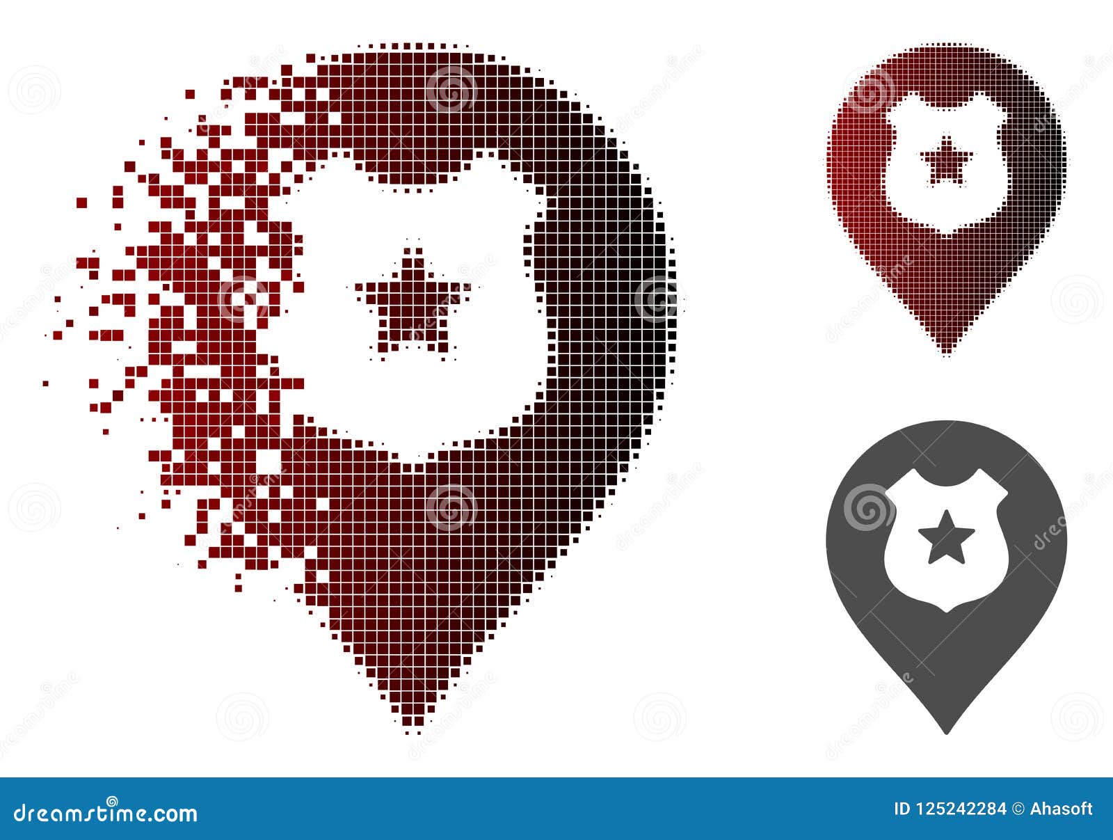 Moving Pixel Halftone Police Shield Marker Icon Stock Vector ... Moving Pixel Halftone Police Shield Marker Icon Stock Vector ...