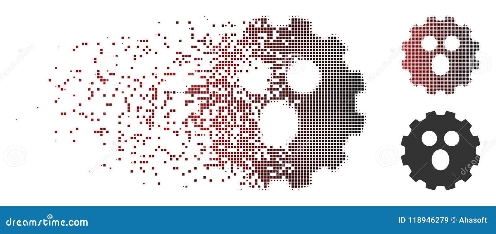 Moving Pixel Halftone Surprized Smiley Gear Icon Stock Vector ... Moving Pixel Halftone Surprized Smiley Gear Icon Stock Vector ...