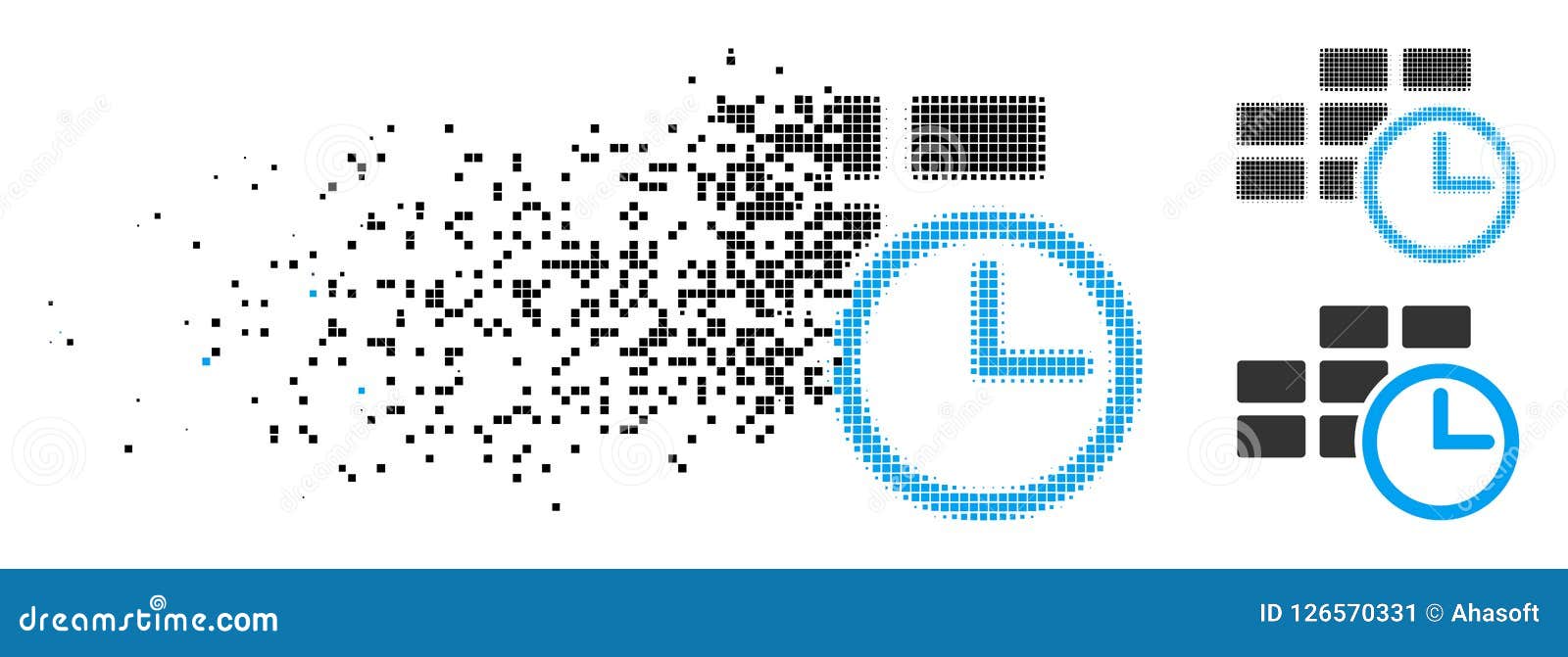 Moving Pixel Halftone Time Table Icon Stock Vector - Illustration of ...