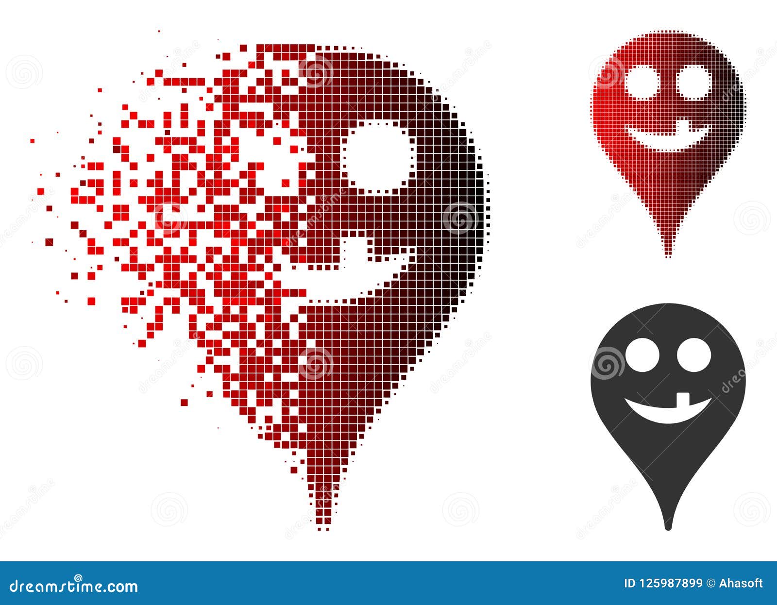Moving Pixel Halftone Tooth Smiley Map Marker Icon Stock Vector ... Moving Pixel Halftone Tooth Smiley Map Marker Icon Stock Vector ...