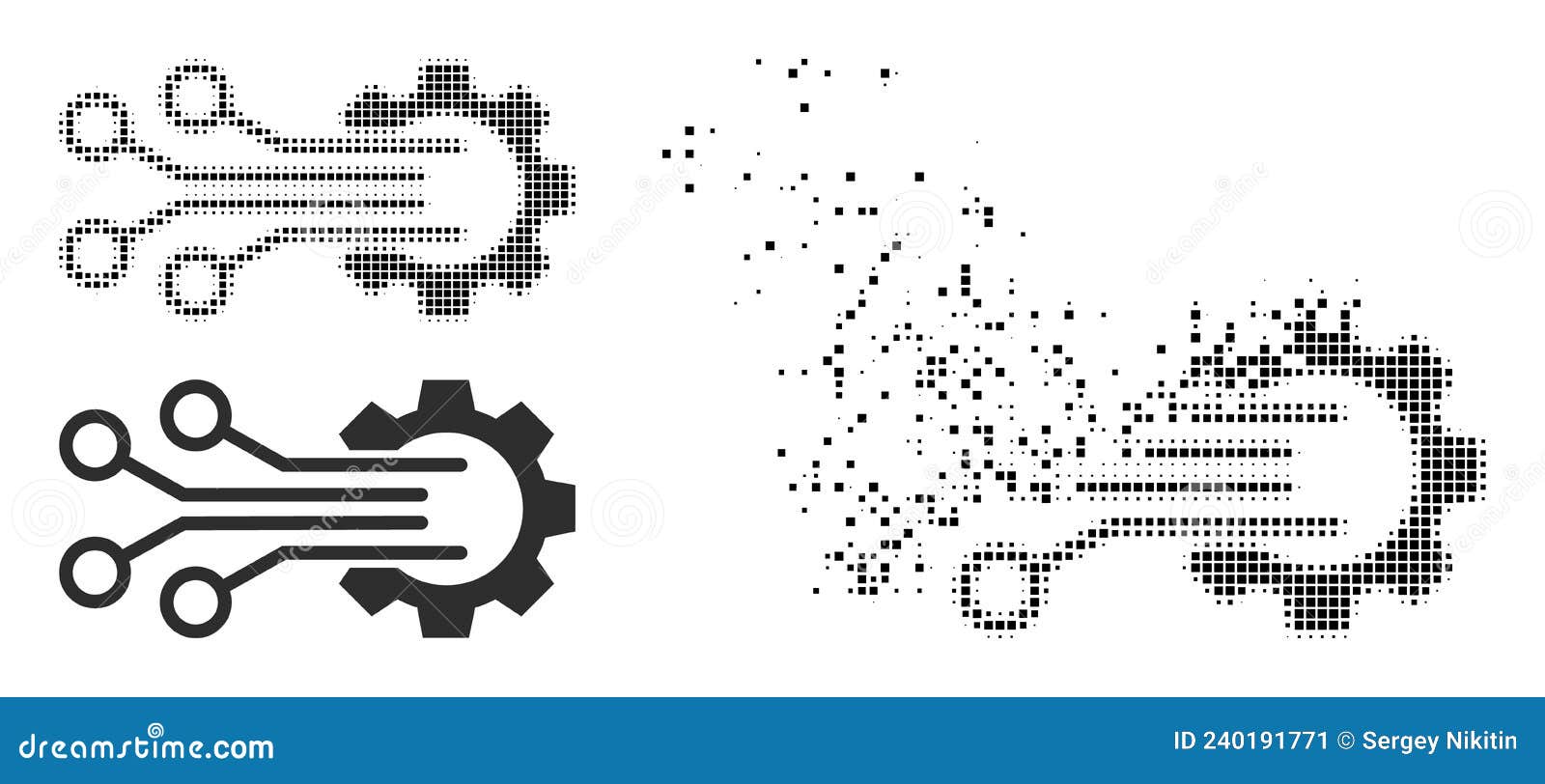 Moving Pixel and Original Mechanic Sensor Icon Stock Vector ...