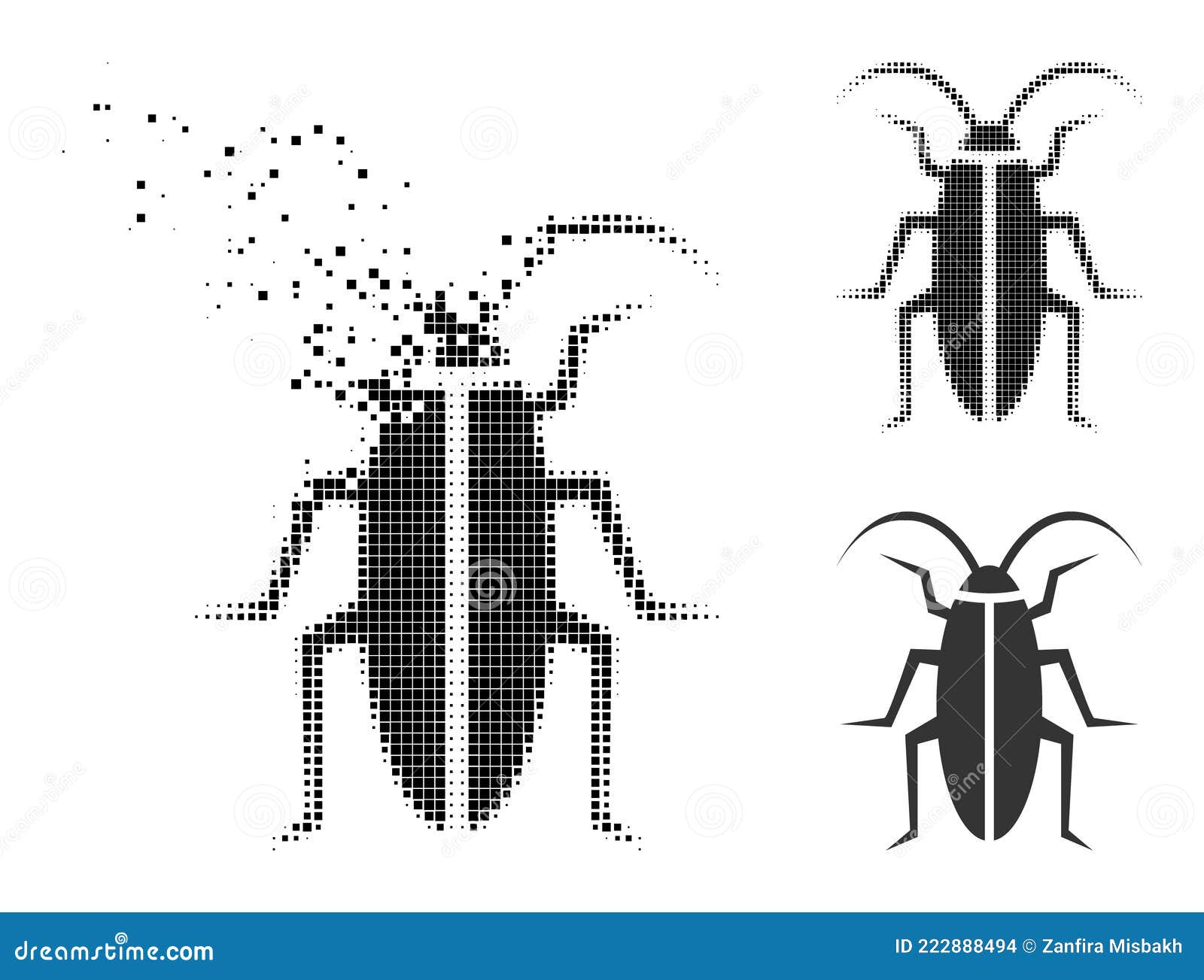 Cockroach Pixel Art. Insect 8 Bit. Beetle Digital. Bug Vector Il ...