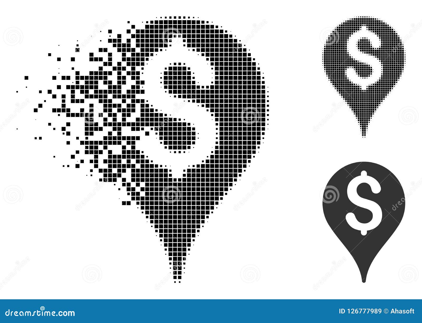 Moving Pixelated Halftone Bank Map Marker Icon Stock Vector ... Moving Pixelated Halftone Bank Map Marker Icon Stock Vector ...