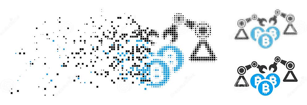 Moving Pixelated Halftone Bitcoin Mining Robotics Icon Stock Vector ... Moving Pixelated Halftone Bitcoin Mining Robotics Icon Stock Vector ...