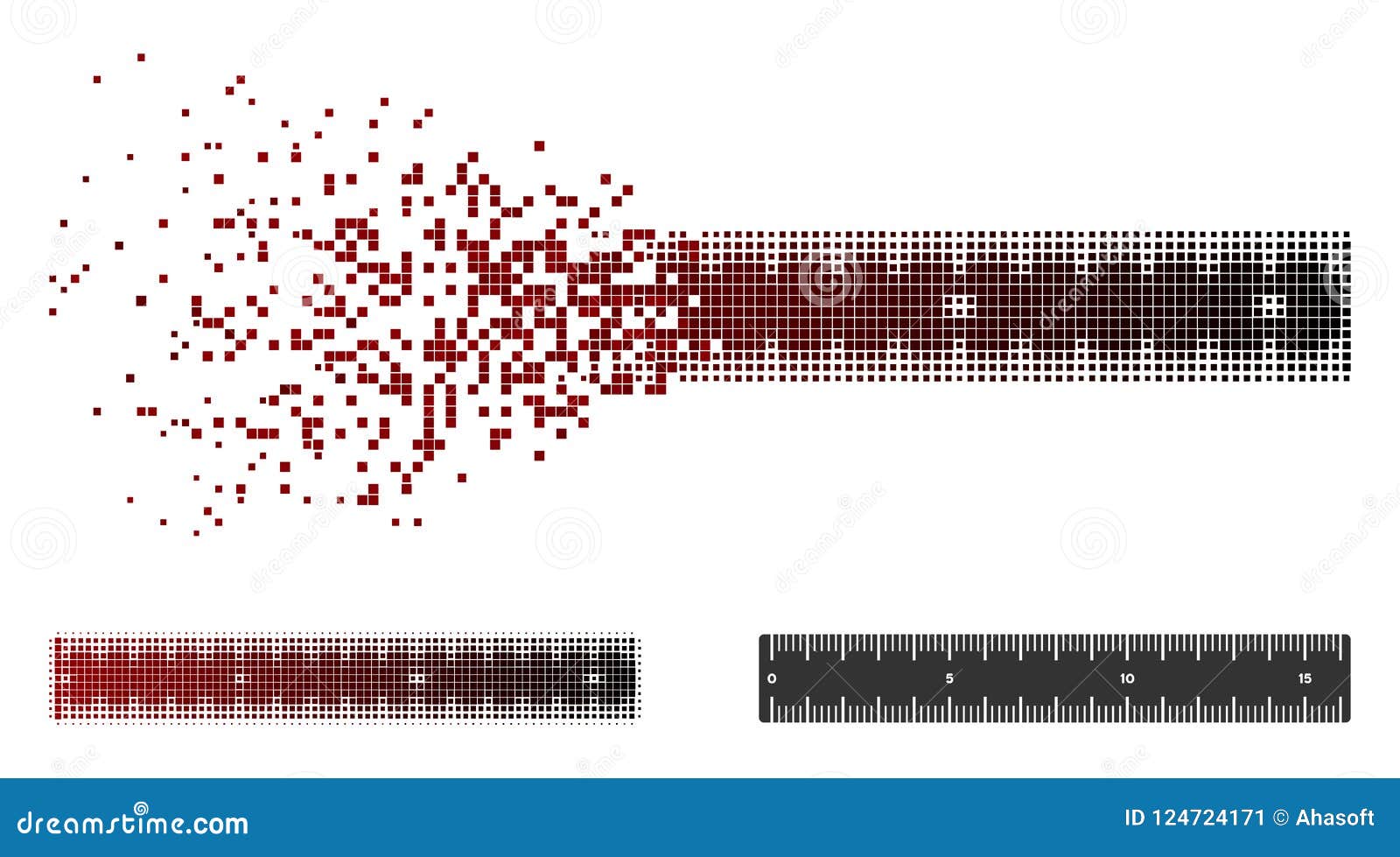 Moving Pixelated Halftone Horizontal Meter Ruler Icon Stock Vector ...