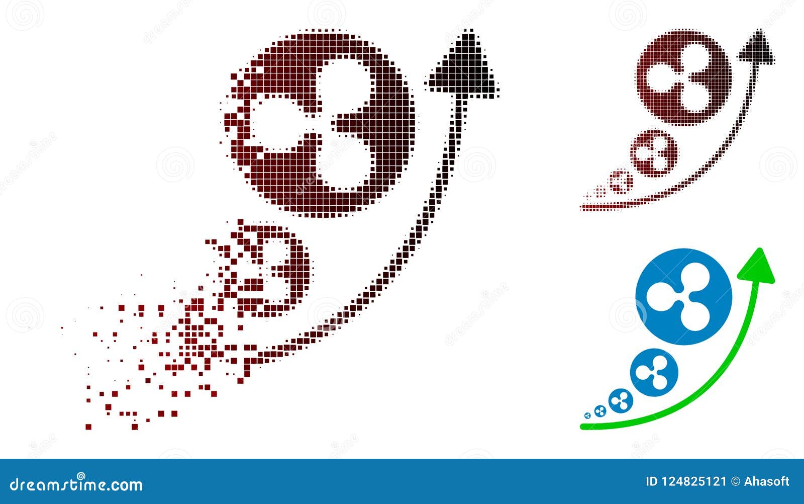 Moving Pixelated Halftone Ripple Inflation Trend Icon Stock Vector ...