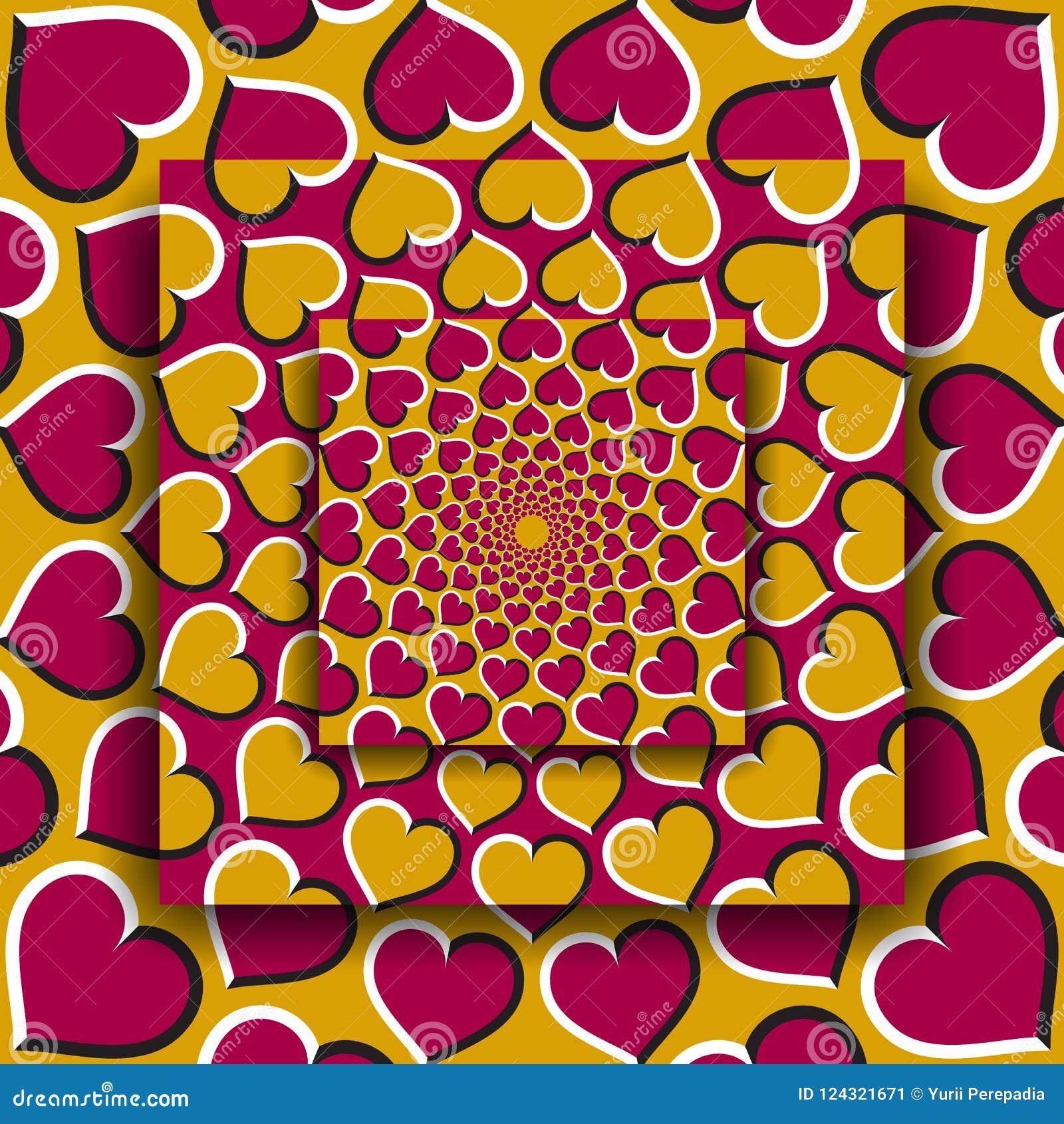 Moving Platforms With A Hexagonal Pattern. Optical Illusion Background ...