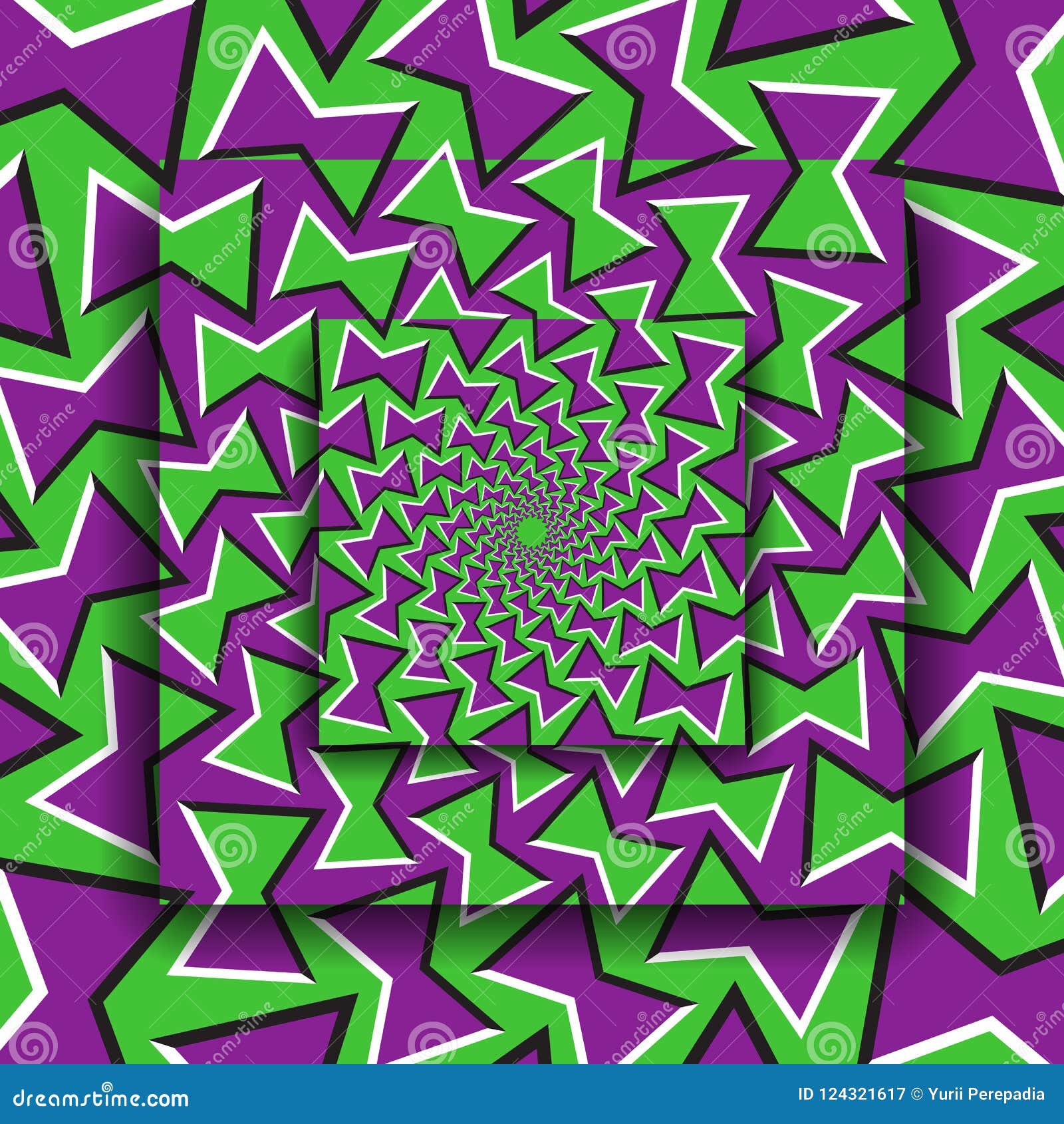 Moving Platforms with a Circular Spiral Pattern. Optical Illusion ...