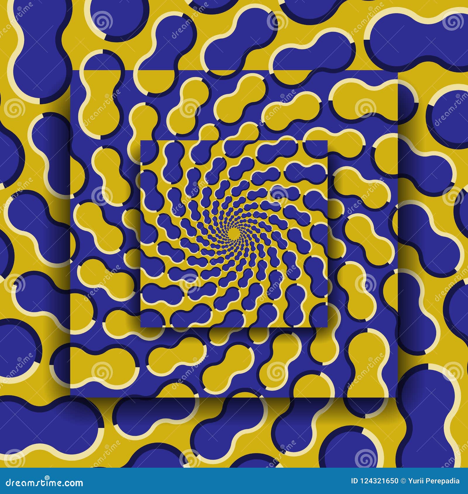 Moving Platforms with a Circular Spiral Pattern. Optical Illusion ...