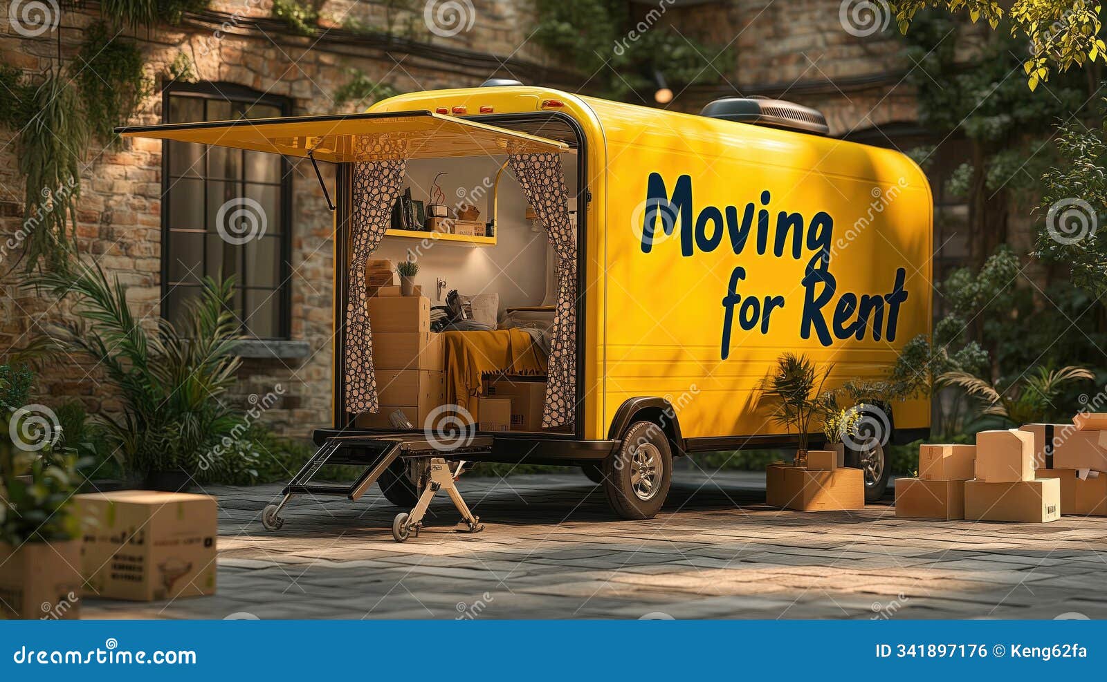 Moving Rental Trailer Open and Ready for Loading, Perfect for Your ...