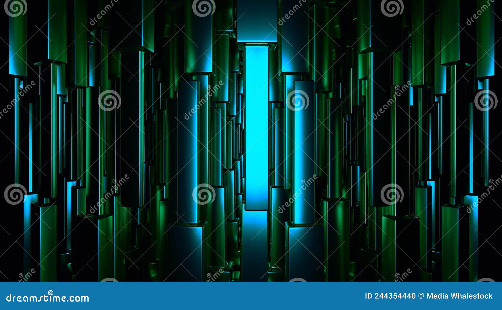 Moving Rows of 3d Lines in Space. Design. Corridor with Many ...