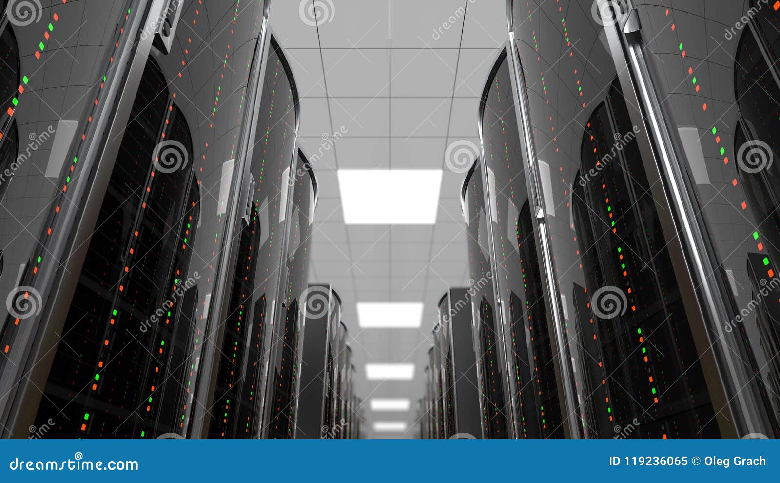 Moving between Server Racks in Datacenter, Loop Stock Video - Video of ...