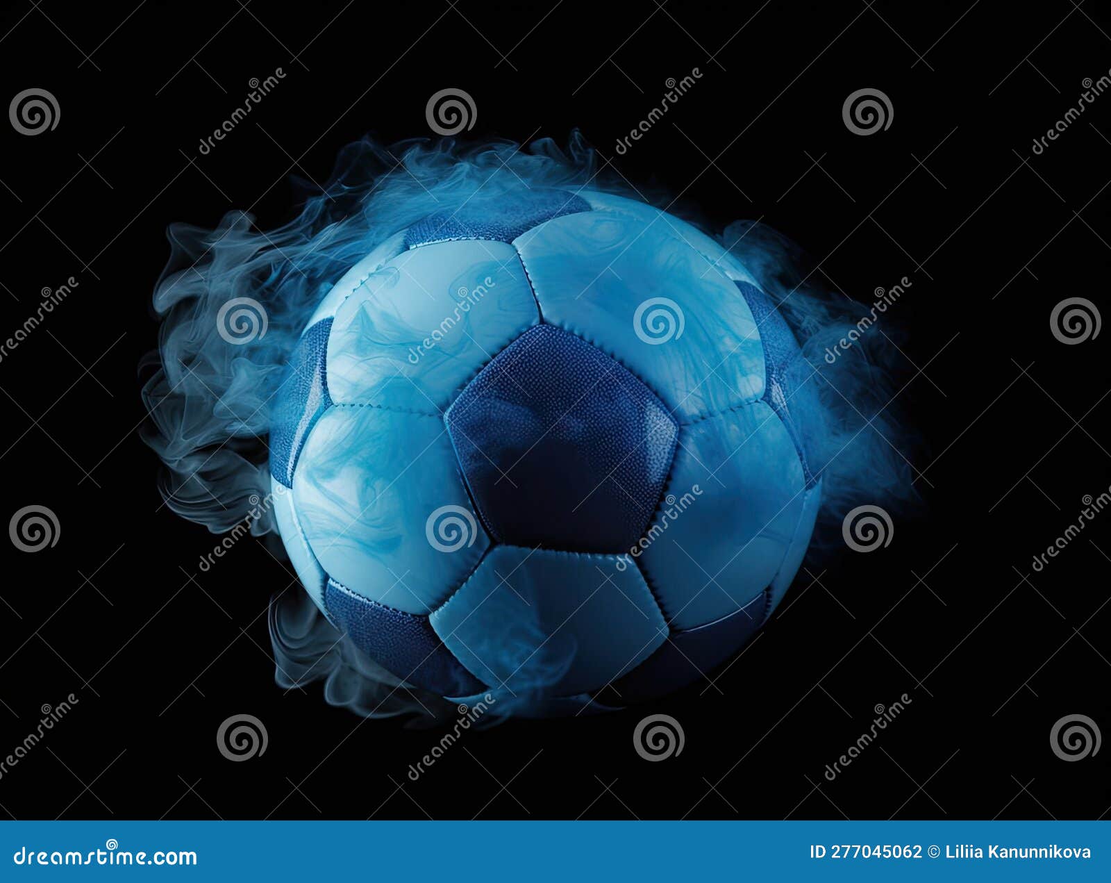 Moving Soccer Ball Around Splash Drops on the Stadium Field. Stock ...