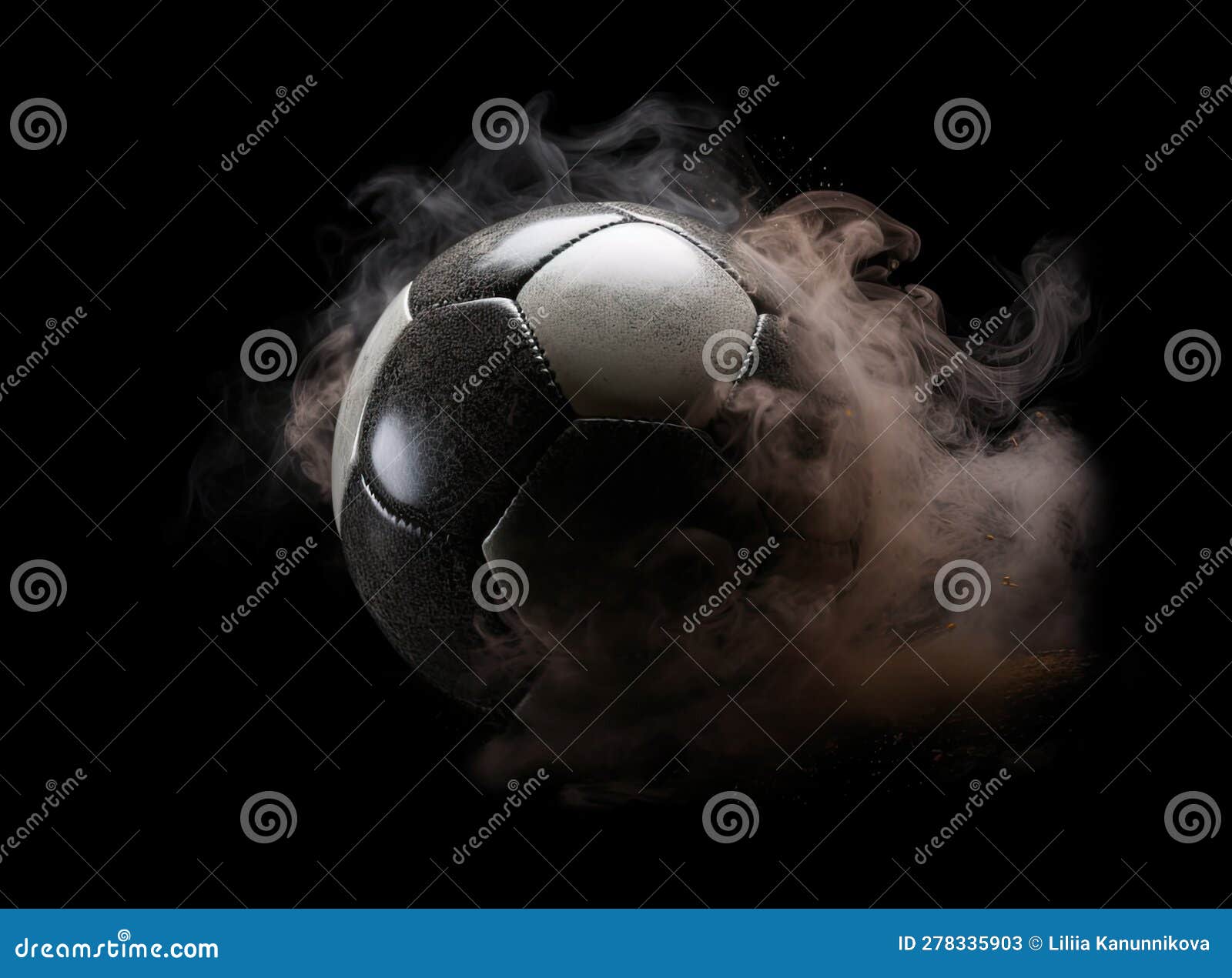 Moving Soccer Ball Around Splash Drops on the Stadium Field. Stock ...