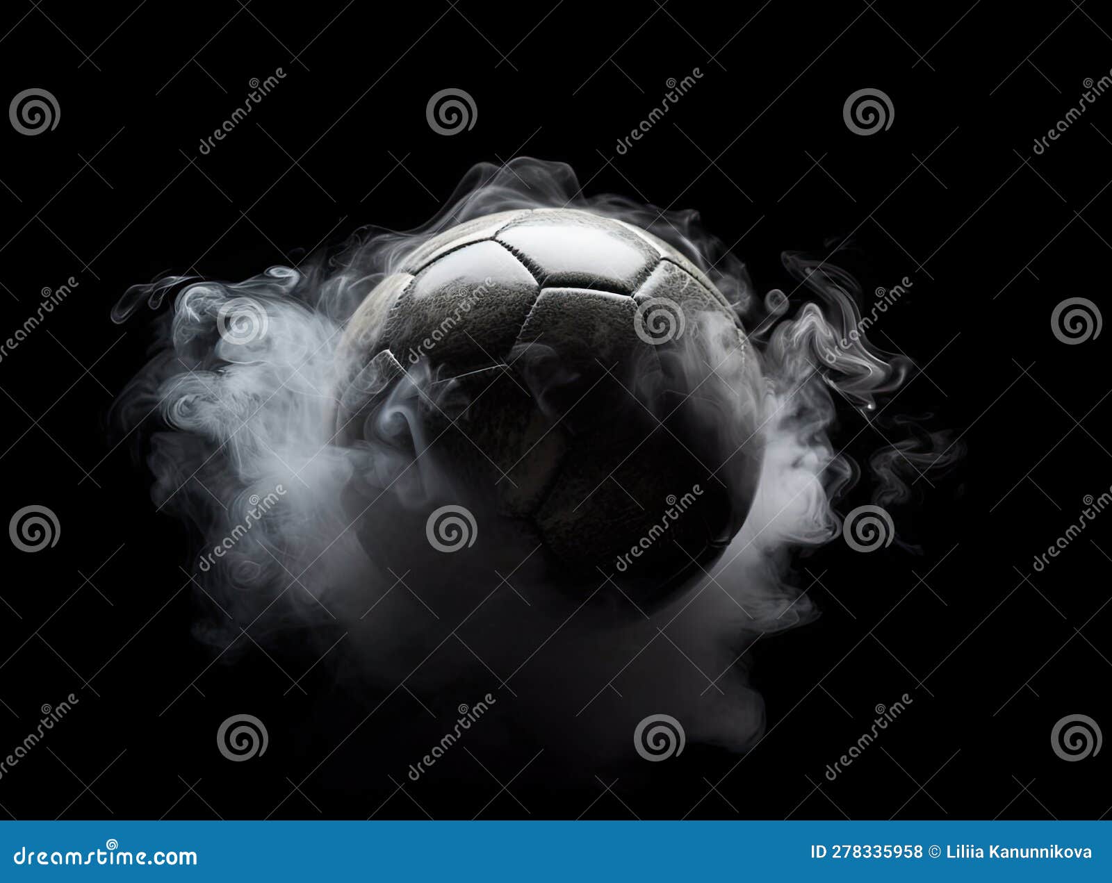 Moving Soccer Ball Around Splash Drops on the Stadium Field. Stock ...