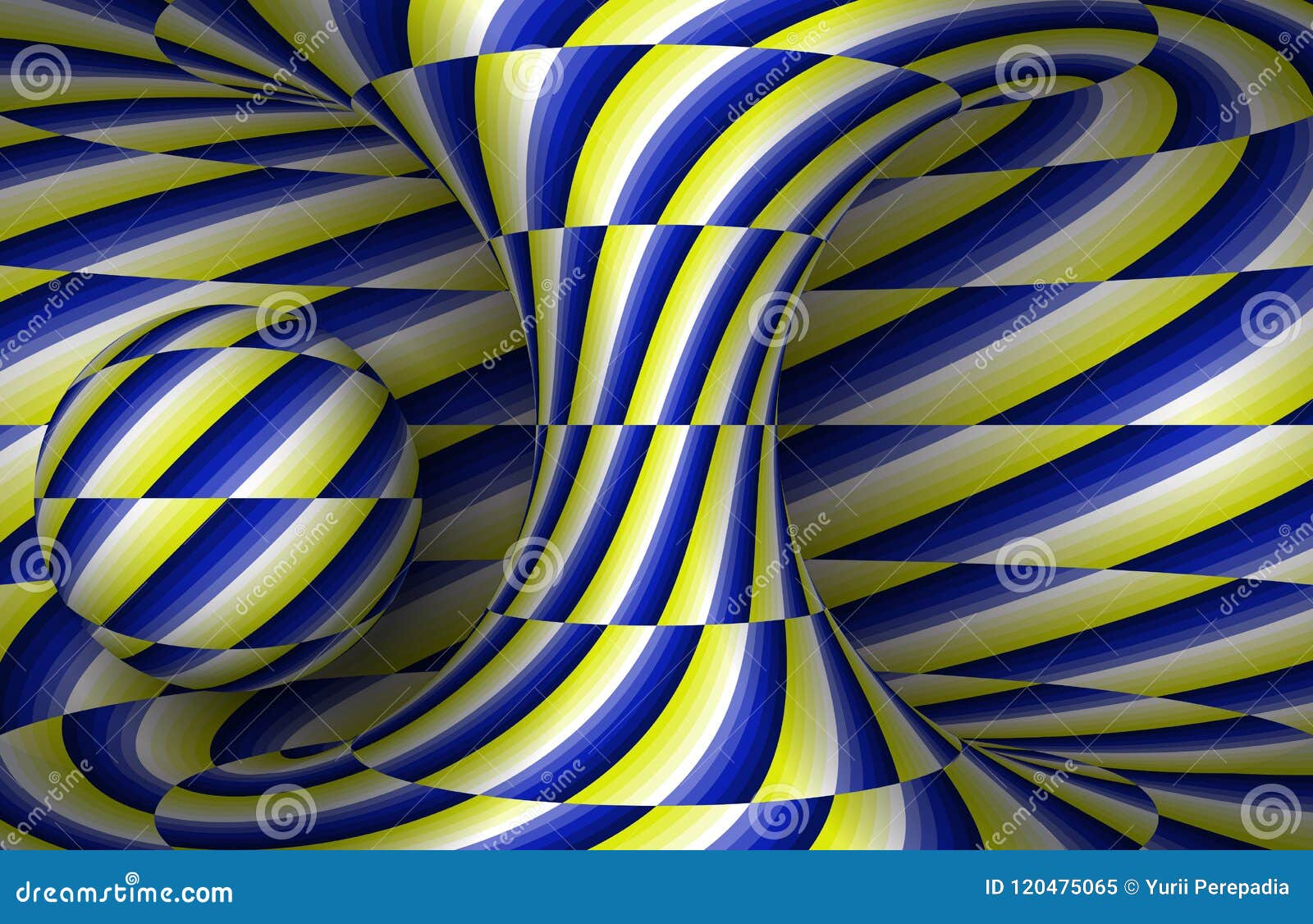 Moving Spiral Hyperboloid And Sphere. Vector Optical Illusion ...