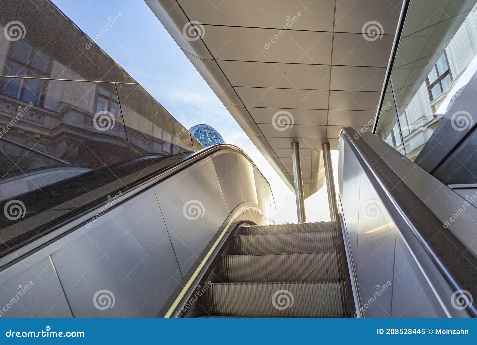 Moving Staircase at an Underground in Vienna in Operation Stock Image ...