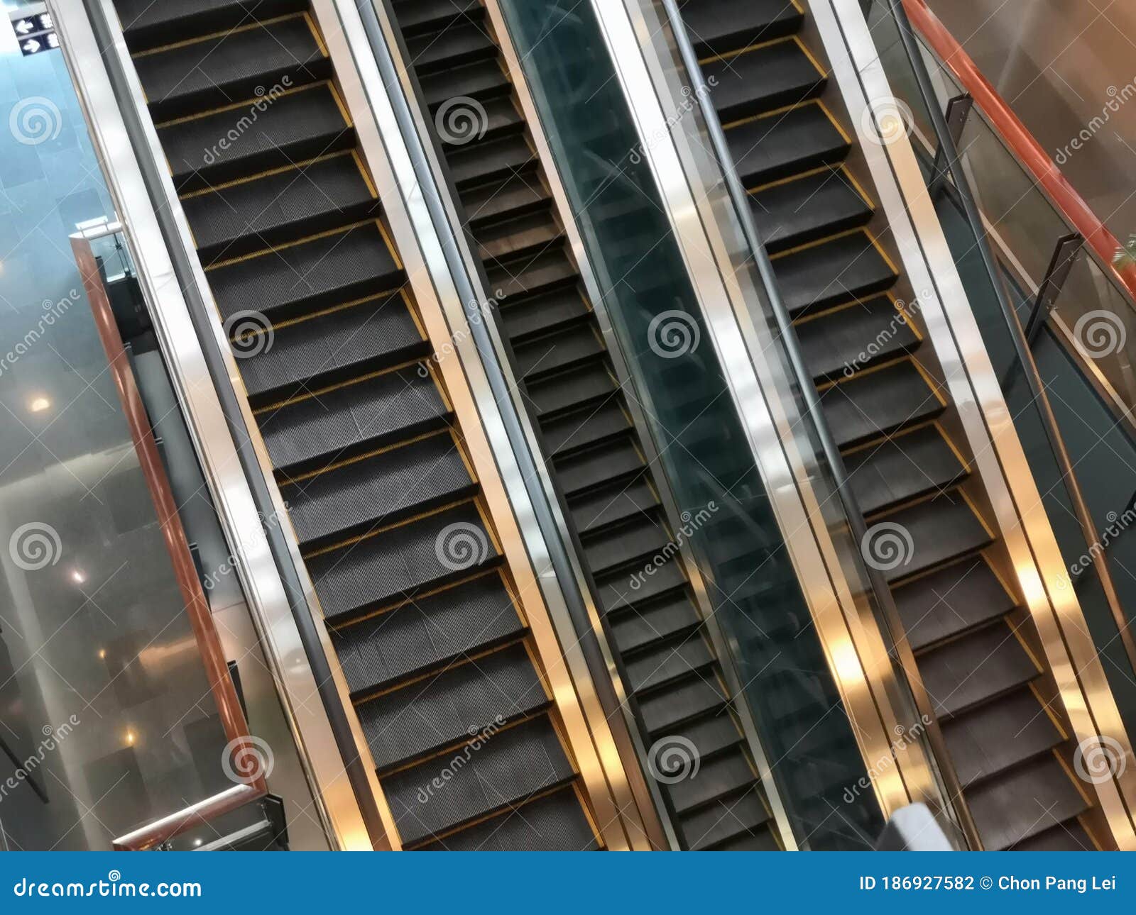 Moving Stairs up and down stock photo. Image of iron - 186927582
