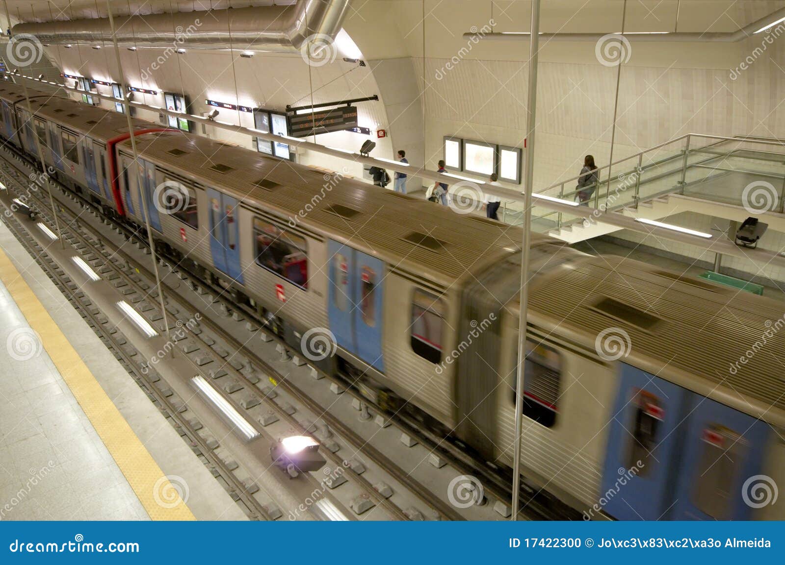 Moving subway train stock photo. Image of building, city - 17422300