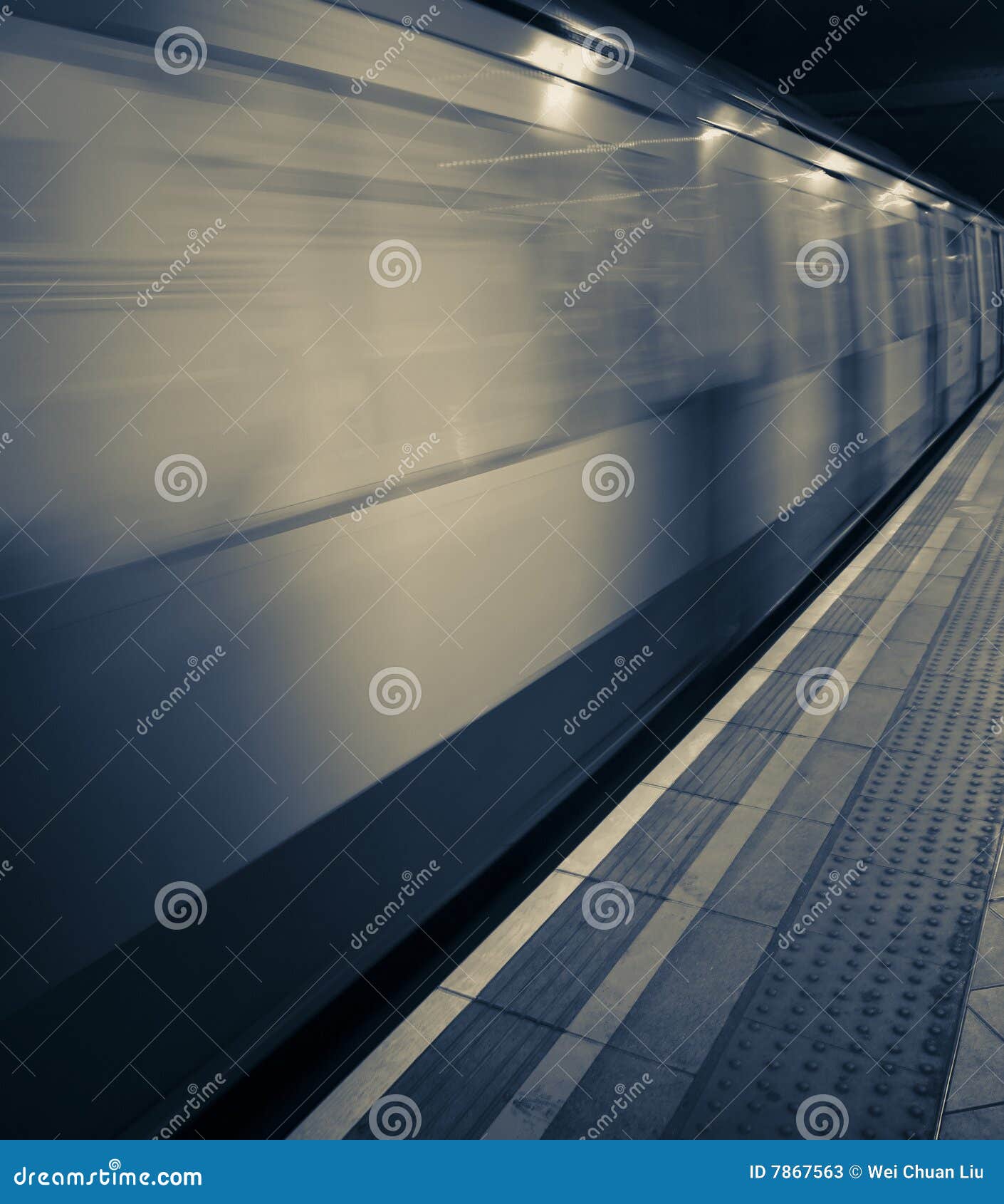 Moving subway train stock image. Image of train, tunnel - 7867563