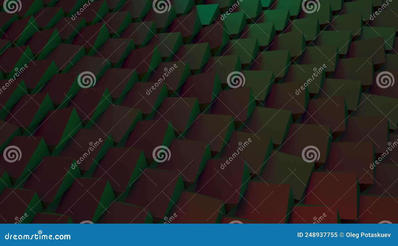Moving Surface with Abstract Geometric Pattern. 3D Render Background ...