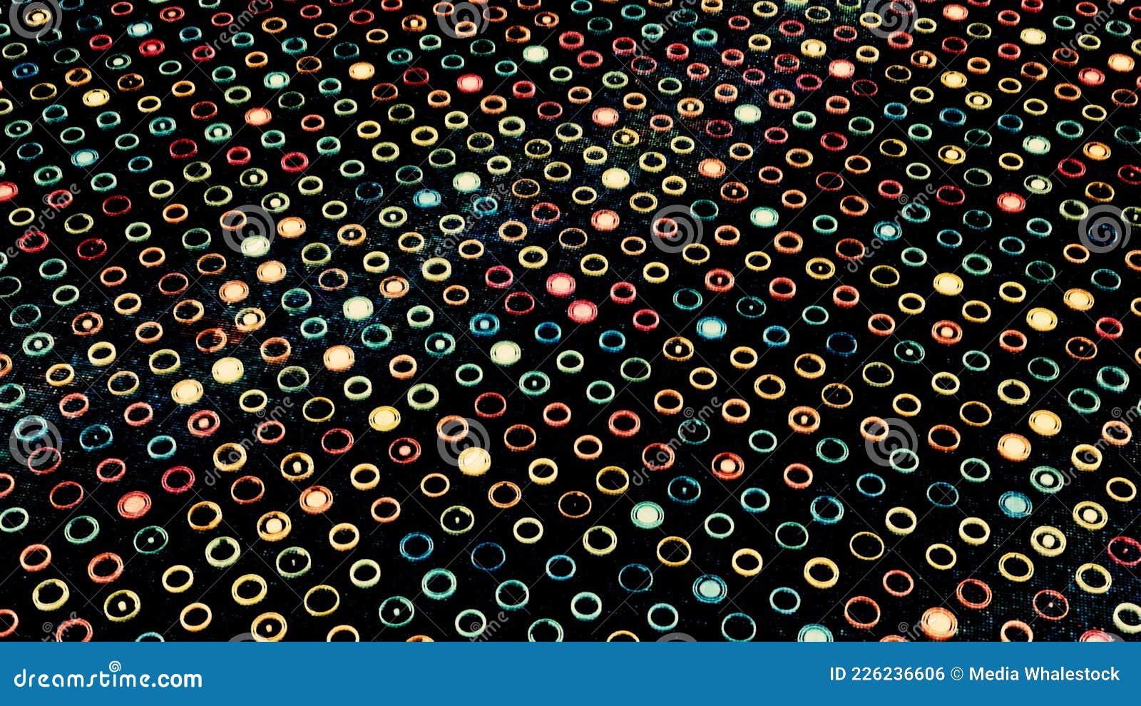 Moving Surface with Many Small Round Shaped Silhouettes and Colorful ...