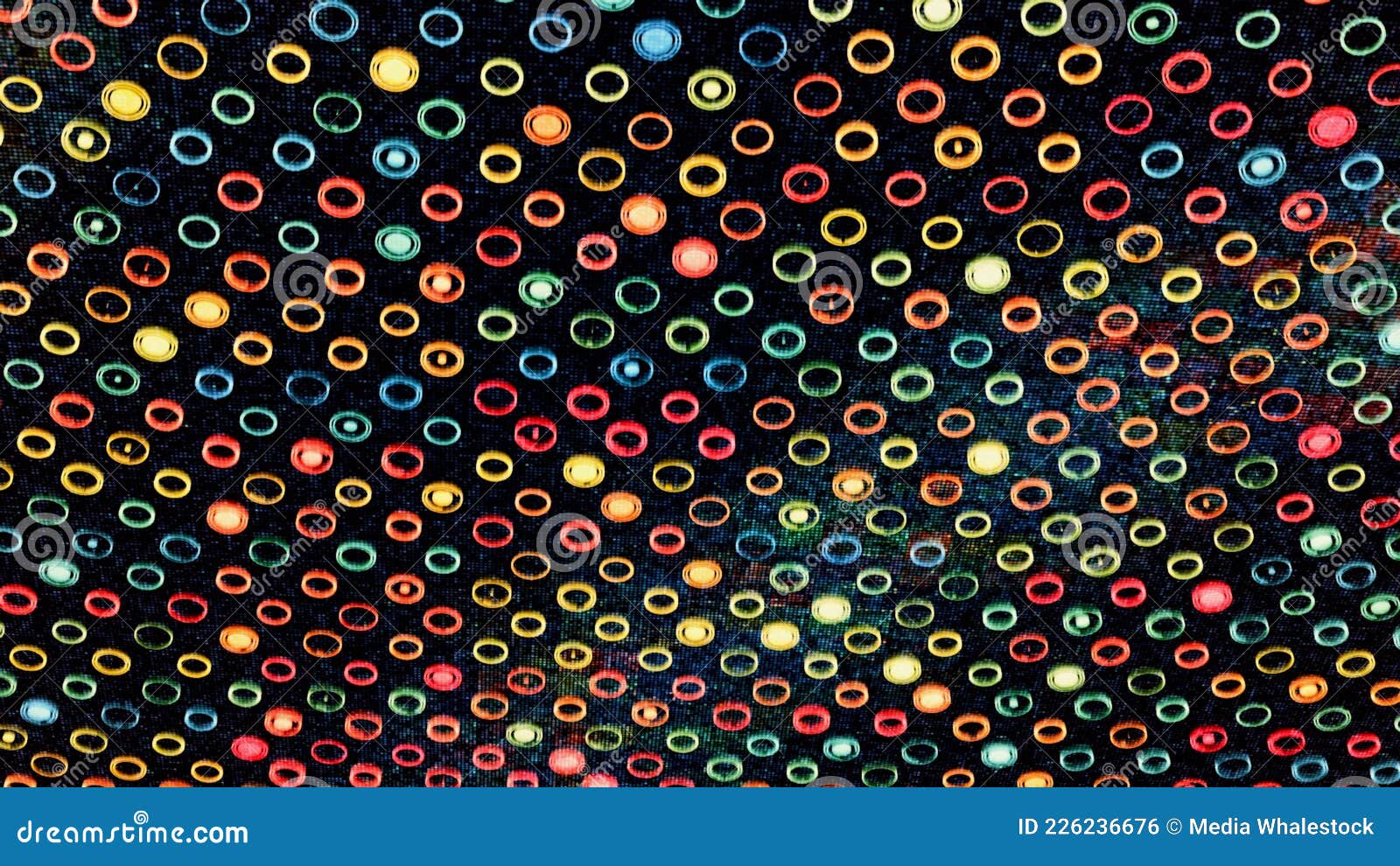 Moving Surface With Many Small Round Shaped Silhouettes And Colorful ...