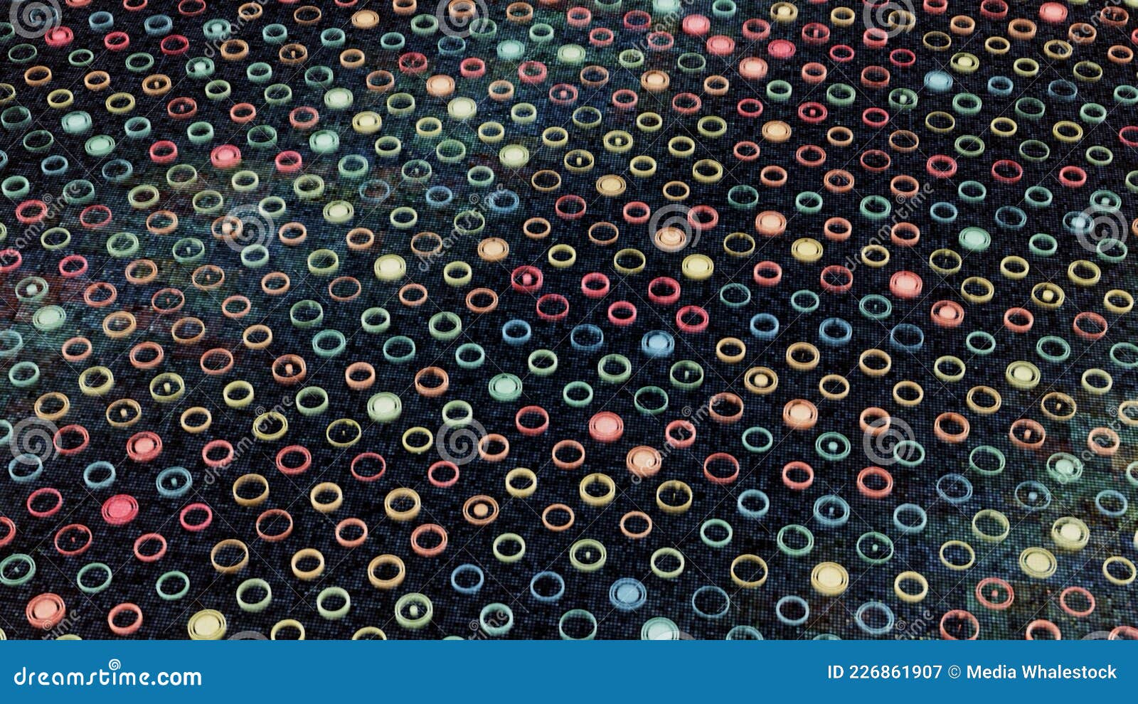 Moving Surface With Many Small Round Shaped Silhouettes And Colorful ...