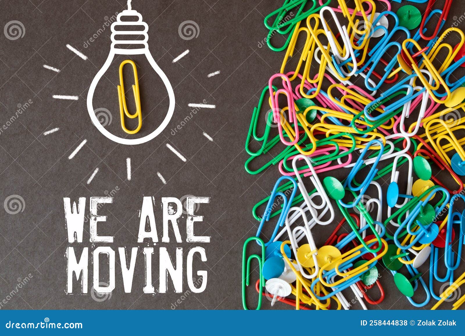 We are MOVING Text in Office Notebook, Business Concept Stock ...