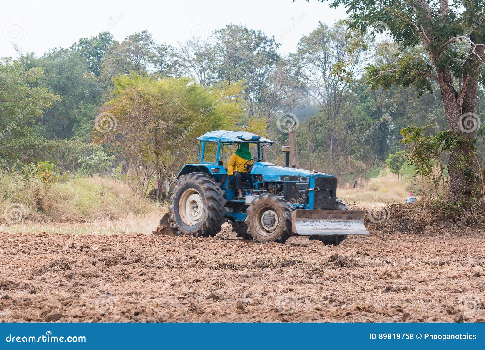 Moving tractor stock photo. Image of production, transportation - 89819758