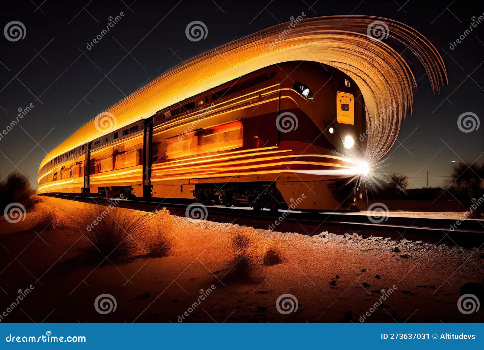 Moving Train, with Its Lights and Shadows Creating a Stunning Long ...