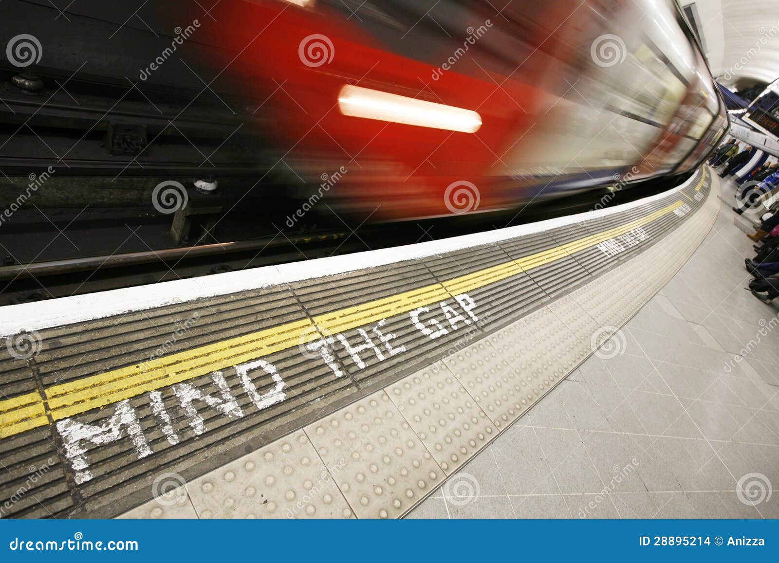 Red Train In Motion. Side View Of The Moving Train Runs On Railway In ...