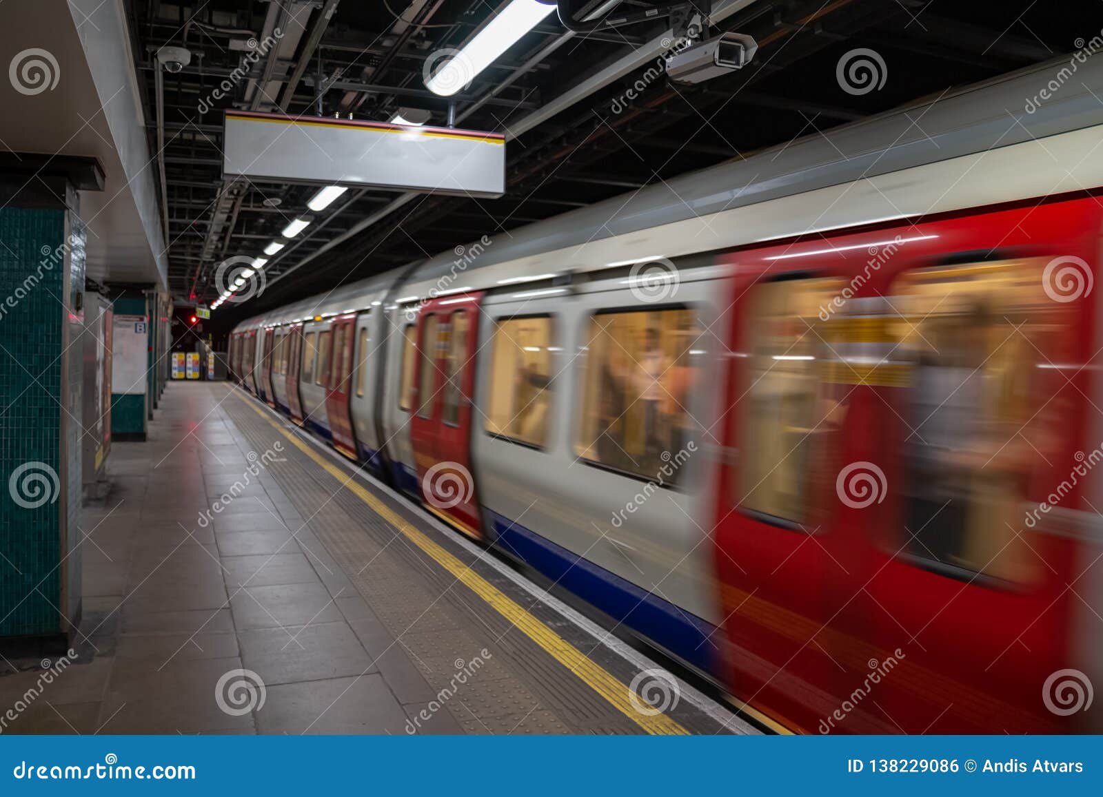 Moving Train, Motion Blurred, London Underground Stock Photo - Image of ...