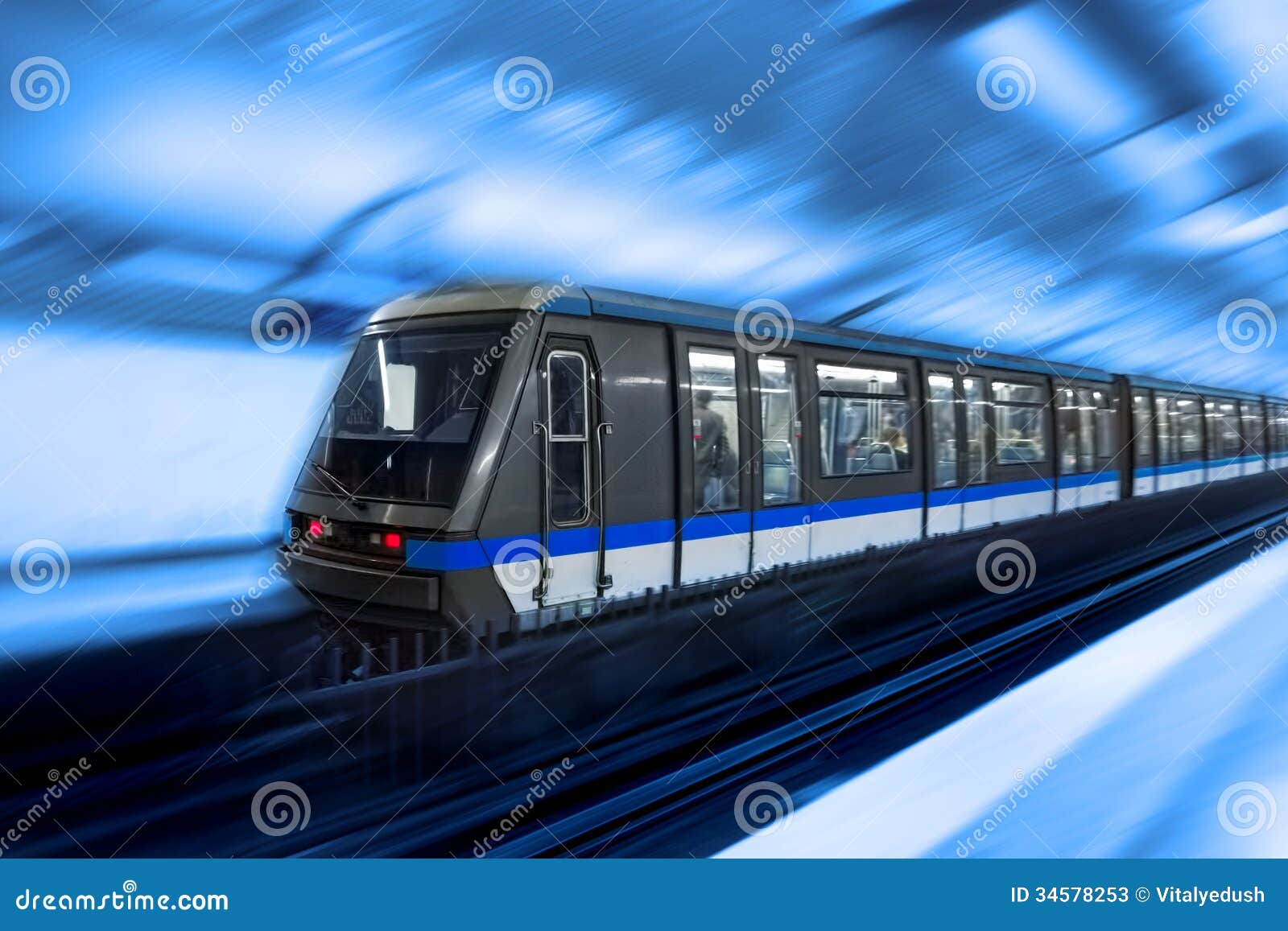 Moving Train, Motion Blurred Stock Image - Image of indoors, arrive ...
